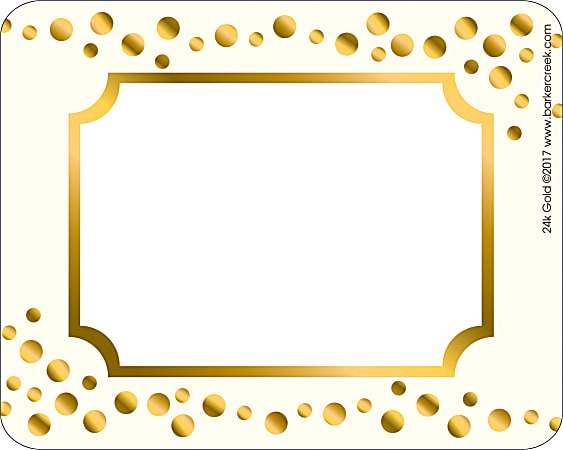 Barker Creek Name Tags 2 andfrac34 x 3 andfrac12 Gold 45 Name Tags Per ...