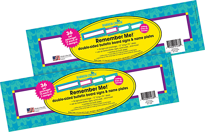 Barker Creek Double Sided Name Plates 12 x 3 12 Bohemian Pack Of 72 ...