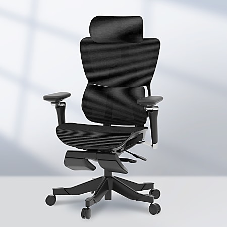 FlexiSpot C7 MAX Ergonomic Mesh Office Chair with Footrest. Black ...