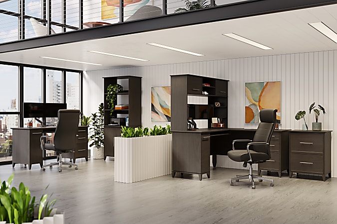 Realspace Koru 60 W L Shaped Corner Computer Desk With Integrated Power ...