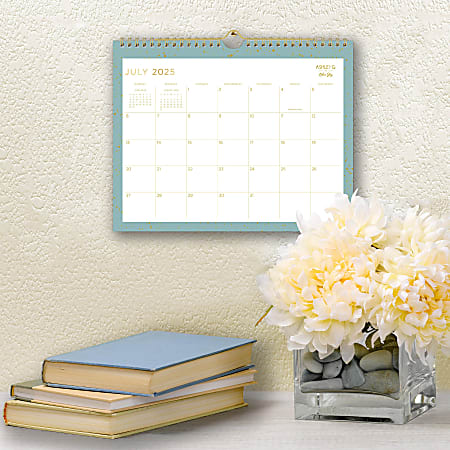 2025 2026 Blue Sky Monthly Wall Calendar 8 34 x 11 Splatter Dot Jade ...