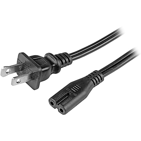 StarTech.com 6ft 2m Laptop Power Cord NEMA 1 15P to C7 10A 125V 18AWG ...