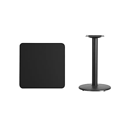Flash Furniture Square Laminate Table Top With Round Table Height Table ...
