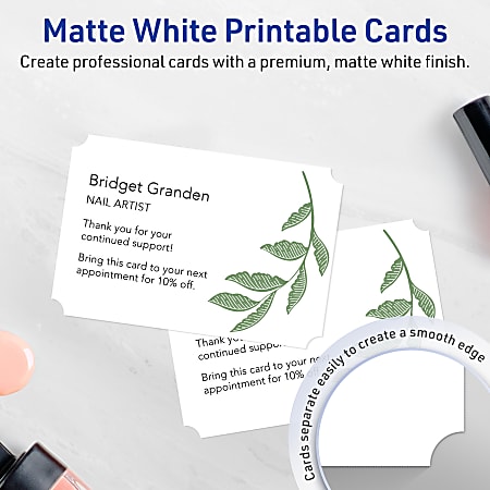 Avery Printable Invitation Cards 5 x 7 Rectangle Scalloped Edge Matte ...