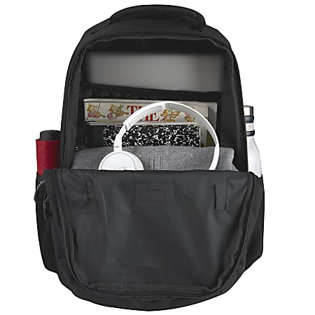 Mountain Edge Double Section Skate Strap Backpack Black - Office Depot