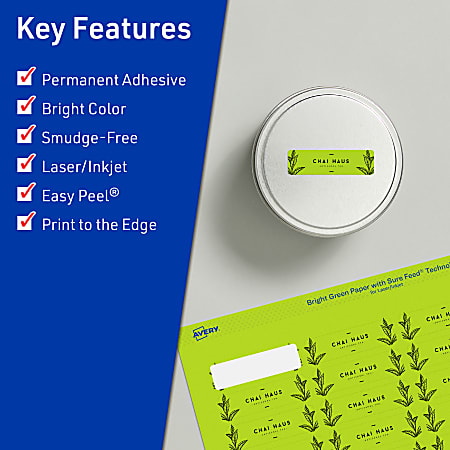 Avery Print To The Edge Labels With Sure Feed Technology And Easy Peel ...