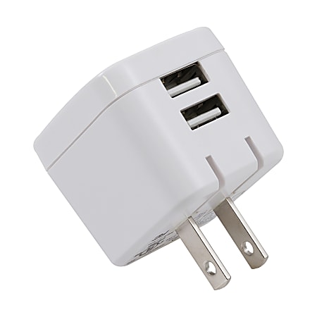 Ativa Dual Port USB Wall Charger White 45861 - Office Depot