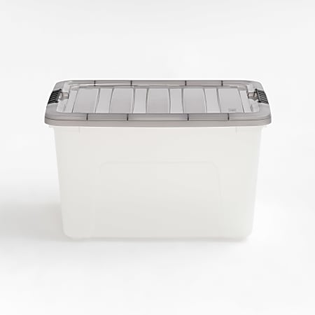 Iris Stack Pull Storage Boxes 10 Gallon ClearGray Set Of 5 Boxes ...