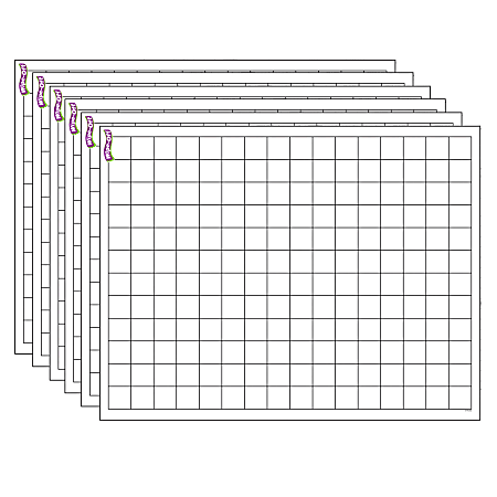 Trend Graphing Grid Wipe Off Charts 17 x 22 Small Squares Pack Of 6 ...