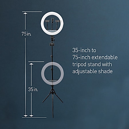 Realspace 14 LED Ring Light On Tripod Stand With 4 Mounts And Bluetooth ...