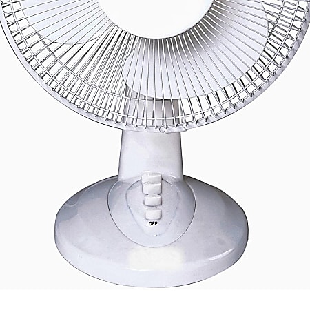 Optimus Oscillating Table Fan 13 x 12 White - Office Depot