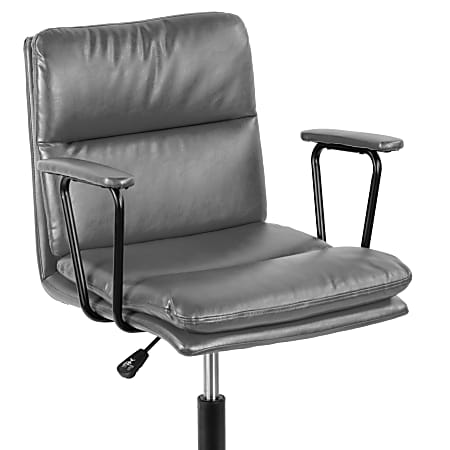 Glamour Home Avalee Ergonomic Faux Leather Mid Back Adjustable Task ...