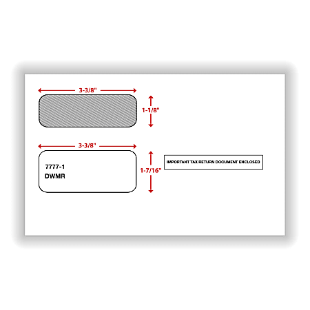 ComplyRight Double Window Envelopes For 2 Up 1099 and W 2G Tax Forms ...