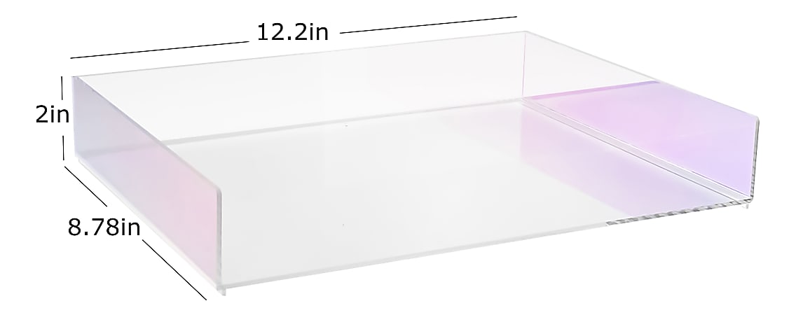 Realspace Acrylic Paper Tray 2 H x 12 W x 8 34 D ClearIridescent ...