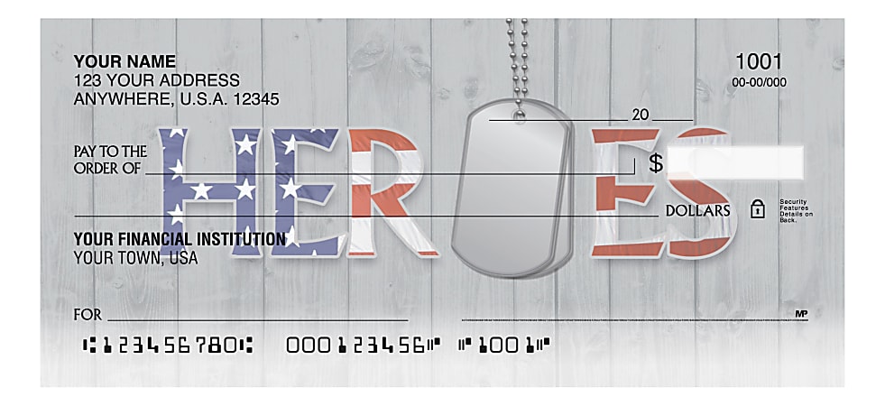 Custom Personal Wallet Checks 6 x 2 34 Singles Heroes Box Of 120 Checks ...