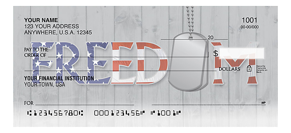 Custom Personal Wallet Checks 6 x 2 34 Singles Heroes Box Of 120 Checks ...