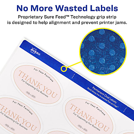 Avery Printable Blank ID Labels 22564 Oval 1.5 x 2.5 White Pack Of 450 ...