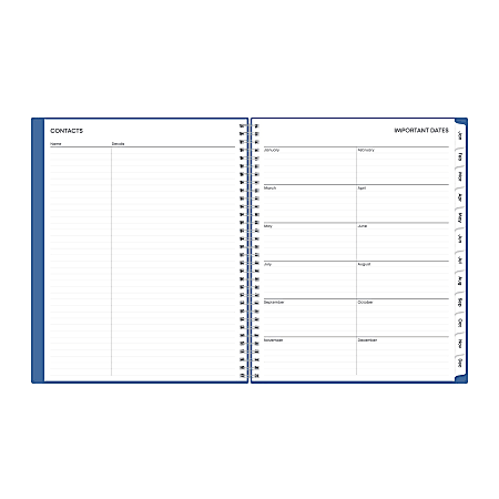 2025 Blue Sky WeeklyMonthly Planning Calendar 8 12 x 11 Solid Azure ...