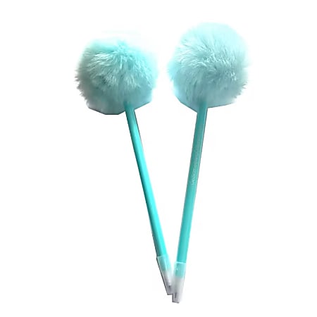 Saxon Imports Fuzz Ball Gel Pen Medium Point 0.7 mm Green Barrel Black ...