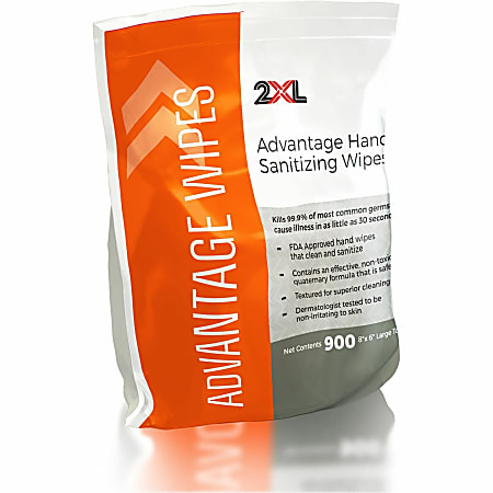 Advantage 2XL Sanitizing Wipes Unscented Pack Of 900 Wipes - Office Depot