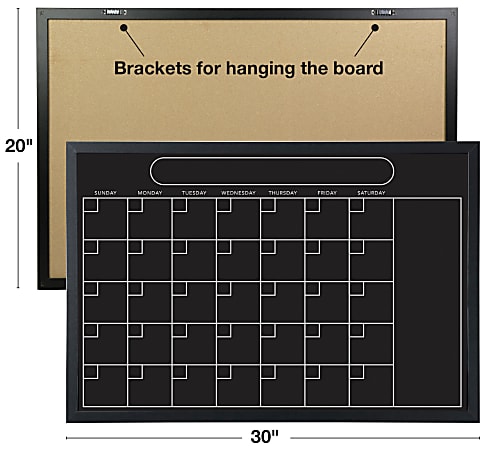 Excello Global Products Magnetic Calendar Chalkboard Steel 20 x 30 ...