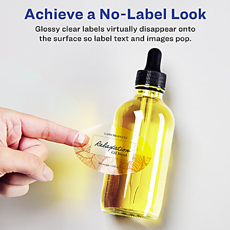 Avery Glossy Permanent Labels With Sure Feed 94052 CGF100 Oval 3 x 5 ...