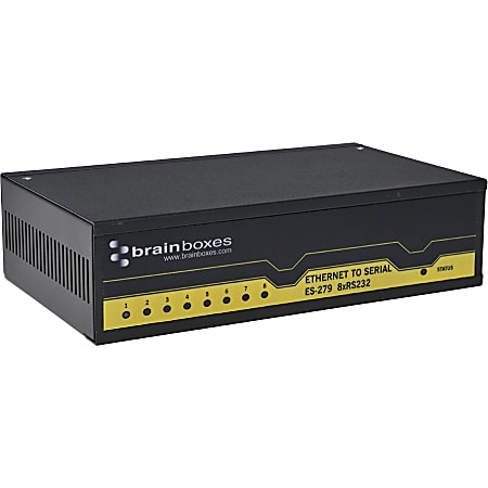Brainboxes 8 Port RS232 Ethernet to Serial Adapter DIN Rail Mountable ...
