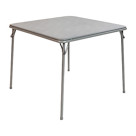 Flash Furniture Folding Card Table 27 34 H x 33 12 W x 33 12 D Gray ...