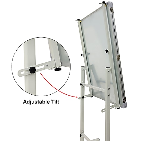 Excello Global Products Magnetic Dry Erase Mobile Folding Whiteboard 40 ...