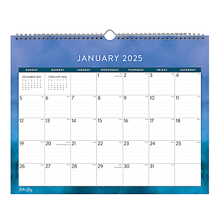 2025 Blue Sky Monthly Wall Calendar 15 x 12 Savoy Cool January 2025 To ...