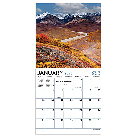 2026 TF Publishing Inspirational Mini Monthly Wall Calendar 7 x 7 Paths ...