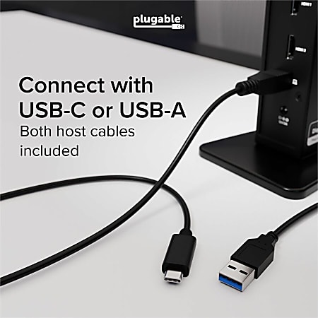 Plugable USB 3.0 and USB C Universal Laptop Docking Station for Windows ...