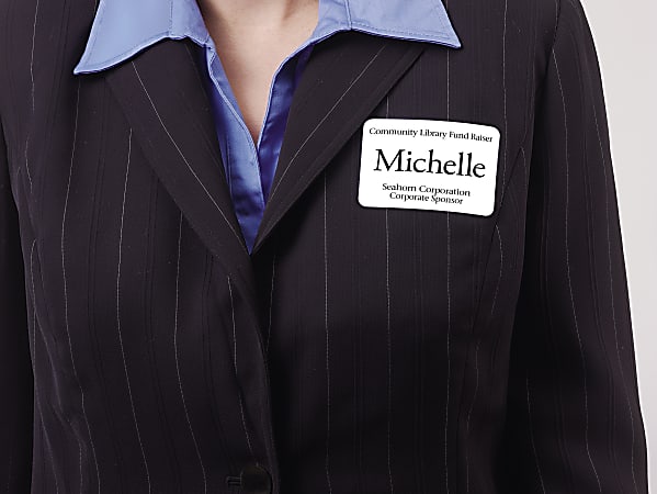Avery EcoFriendly 100percent Recycled Name Badges 2 13 x 3 38 White ...