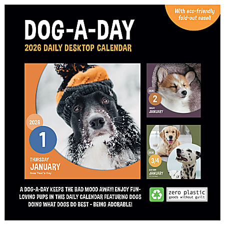 2026 TF Publishing Daily Desktop Box Calendar 5 14 x 5 14 Dog A Day ...