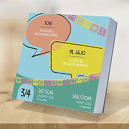 2026 TF Publishing Daily Desktop Box Calendar 5 14 x 5 14 Spanish Words ...