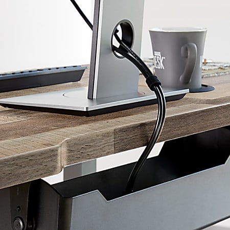 Vari Table 48 W Computer Desk Reclaimed WoodSlate - Office Depot