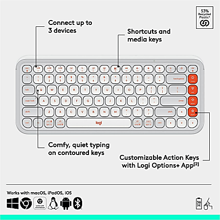 Logitech Pop Icon Keys Keyboard 920012935 - Office Depot