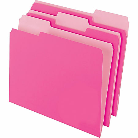 Pendaflex 2 Tone Color Folders 13 Cut Letter Size Pink Pack Of 100 ...