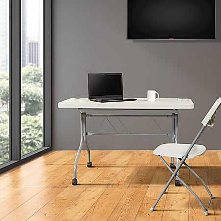 Office Star Work Smart Resin Multi Purpose Flip Table With Locking ...