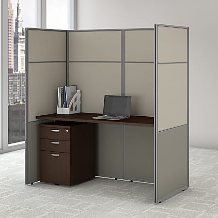 Bush Business Furniture Easy Office 60 W Cubicle Desk With File Cabinet ...