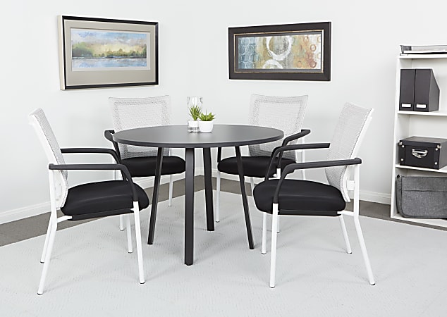 Office Star Prado Round Conference Table 29 12 H x 42 W x 42 D Black ...