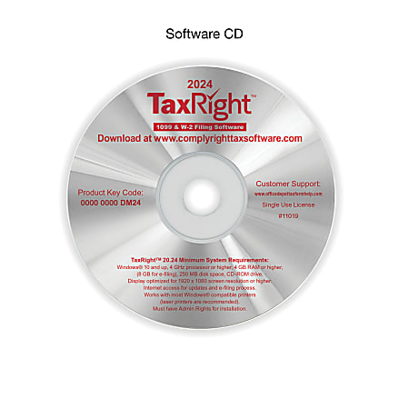 Office Depot® 1099-NEC Laser Tax Forms With Software, 4-Part, 3-Up, 8-1 ...