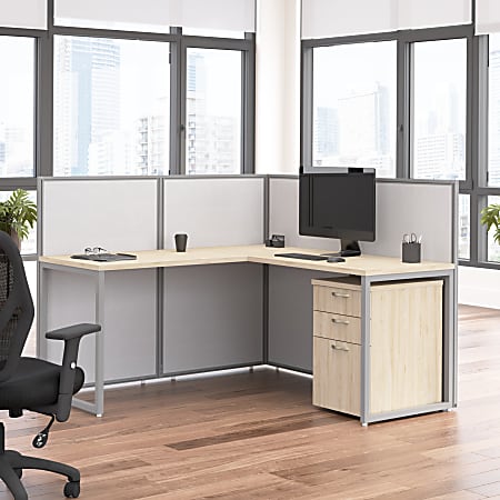 Bush Business Furniture Easy Office 60W 2 Person Cubicle Desk with ...
