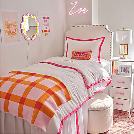 hot pink border bedding