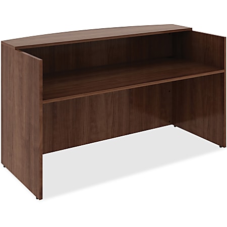 Lorell Essentials 72 W Reception Computer Desk Walnut - Office Depot