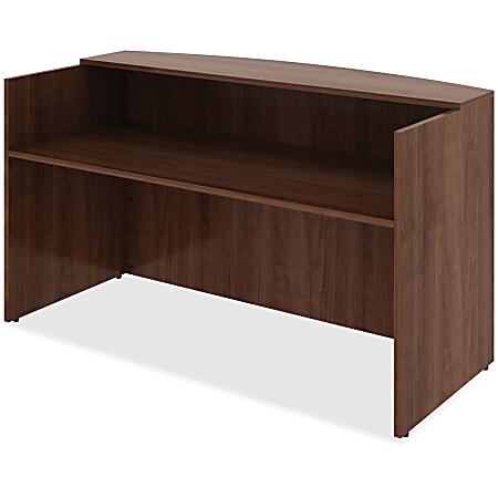 Lorell Essentials 72 W Reception Computer Desk Walnut - Office Depot