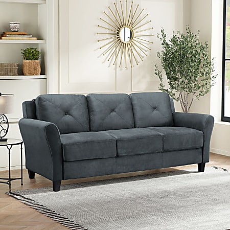 Lifestyle Solutions Hanson Microfiber Sofa Dark Gray