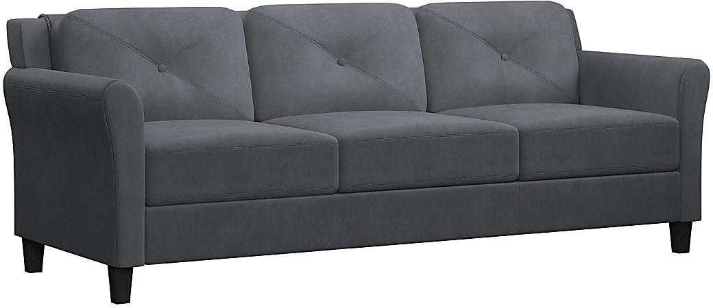Lifestyle Solutions Hanson Microfiber Sofa Dark Gray - Office Depot