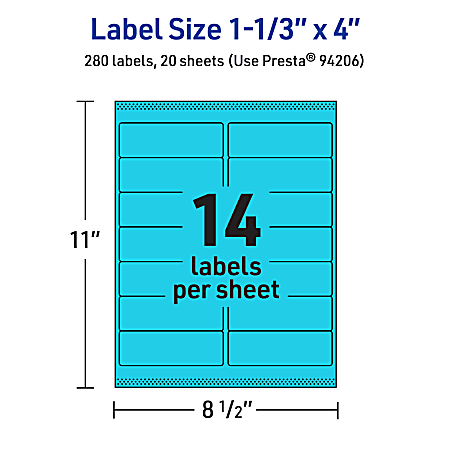 Avery Printable Labels With Sure Feed Technology 94206 BBP20 Rectangle ...
