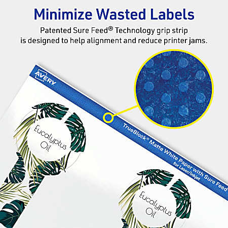 Avery Print To The Edge TrueBlock Labels With Sure Feed 94116 TWMP25 ...